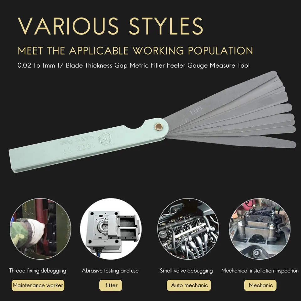 Filler Gauge Amazon.com: Feeler Filler Gauge 17 Blades Metric
