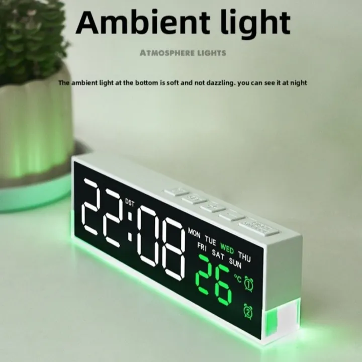 New Temperature LED Digital Clock Atmosphere Lights with Calendar ...