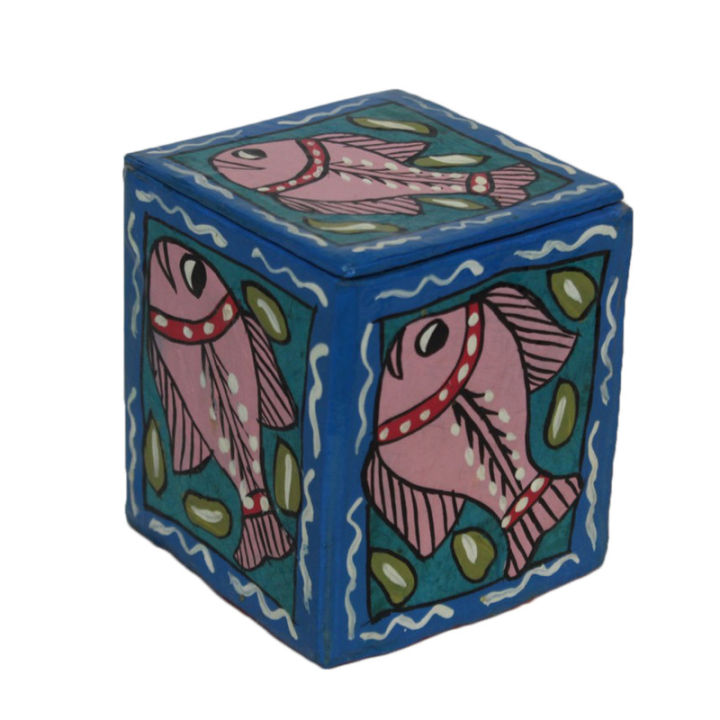 Blue Mithila Art Fish Design Jewellery Box | Daraz.com.np