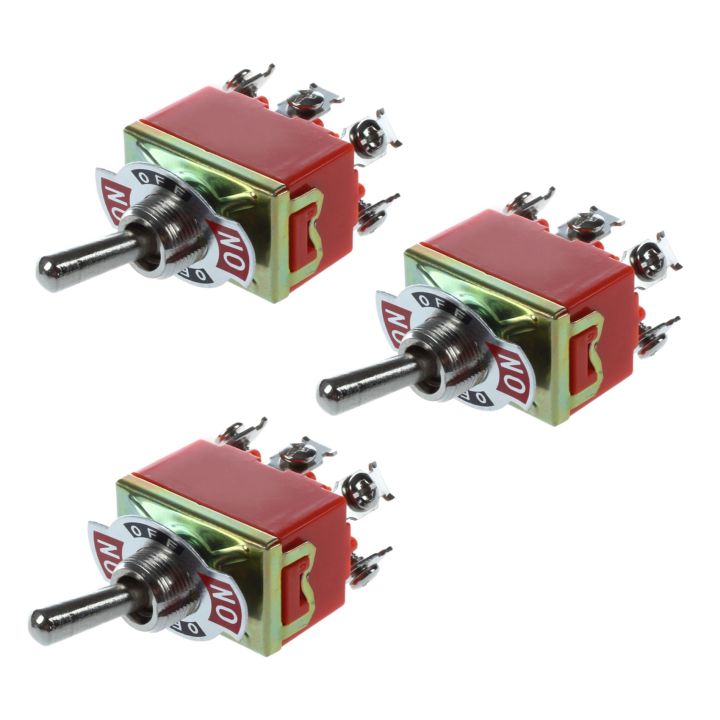 Spreeshop 3X AC 250V 15A Latching 3 Way On-Off-On Single Pole Double ...