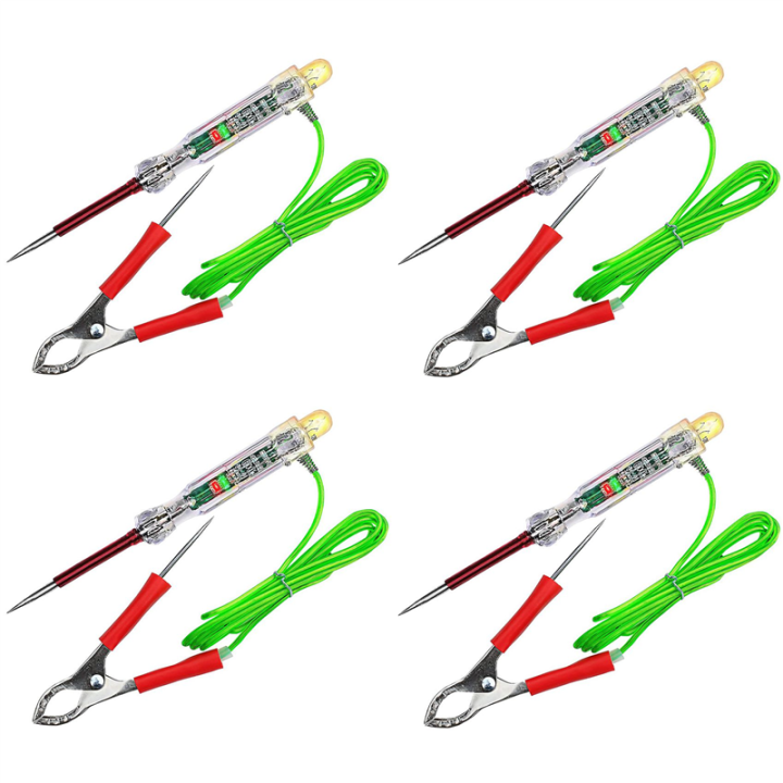 4X Automotive LED Circuit Tester 6-24V Test Light with Dual Probes 47 ...