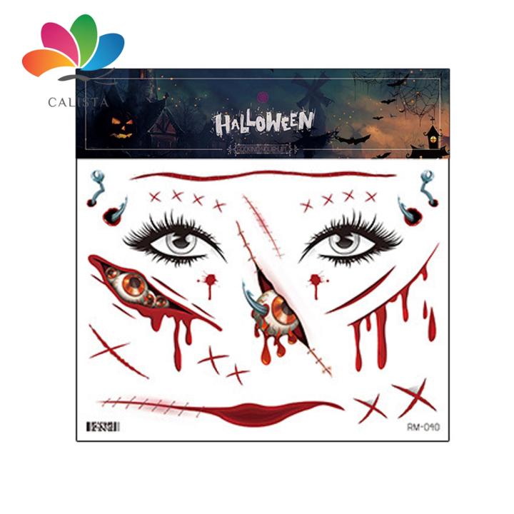 Calista Spooky Temporary Tattoos Realistic Spider Web Scar Fake Tattoos ...