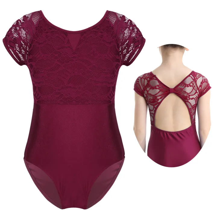 Actor jumpsuit dance costume leotard girls kids ballet short sleeve ...