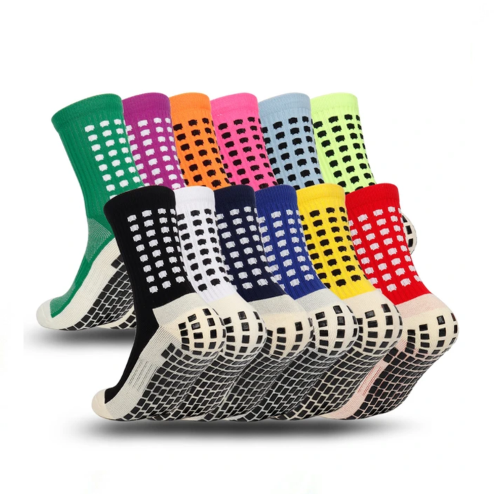 Men's Anti-Slip Sports Athletic Rubber Grip Football Futsal Game Socks ...