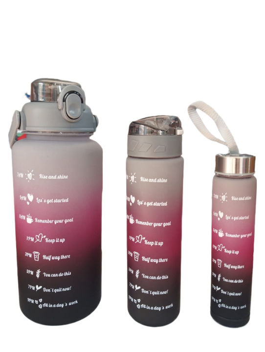 3 In 1 Colourful Sports Water Bottle ( 2000ml , 900ml & 300ml ) | Daraz.com.np