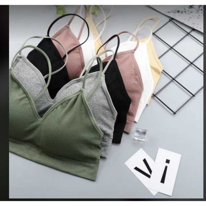 CHRLEISURE Elastic Gathering Bralette Push Up Bra Summer Anti-light ...