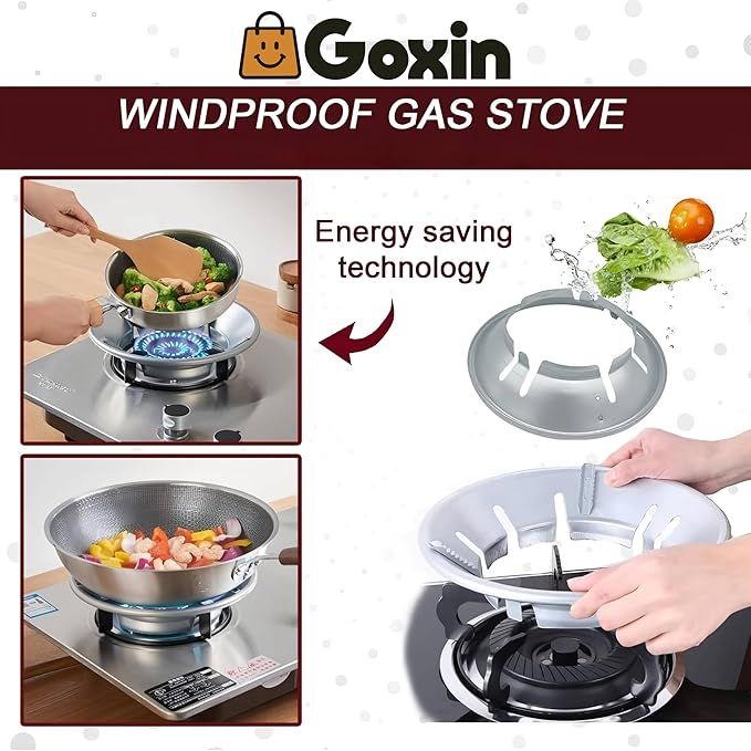 Gas Saver Burner Stand – Heavy Duty Energy Saving Windproof Metal Gas ...