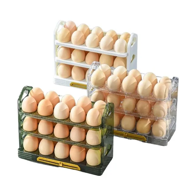 3 Tier Egg Storage Organizer Tray For Refrigerator (30 Pcs Egg) | Daraz ...