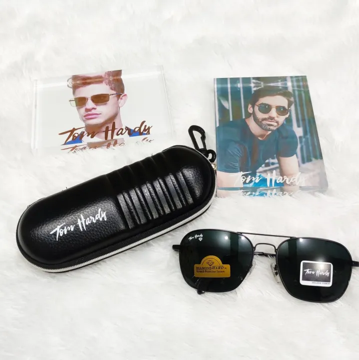 Tom Hardy Flat Square TH-2168 Black Side Rubber Metal Sunglass For Men ...