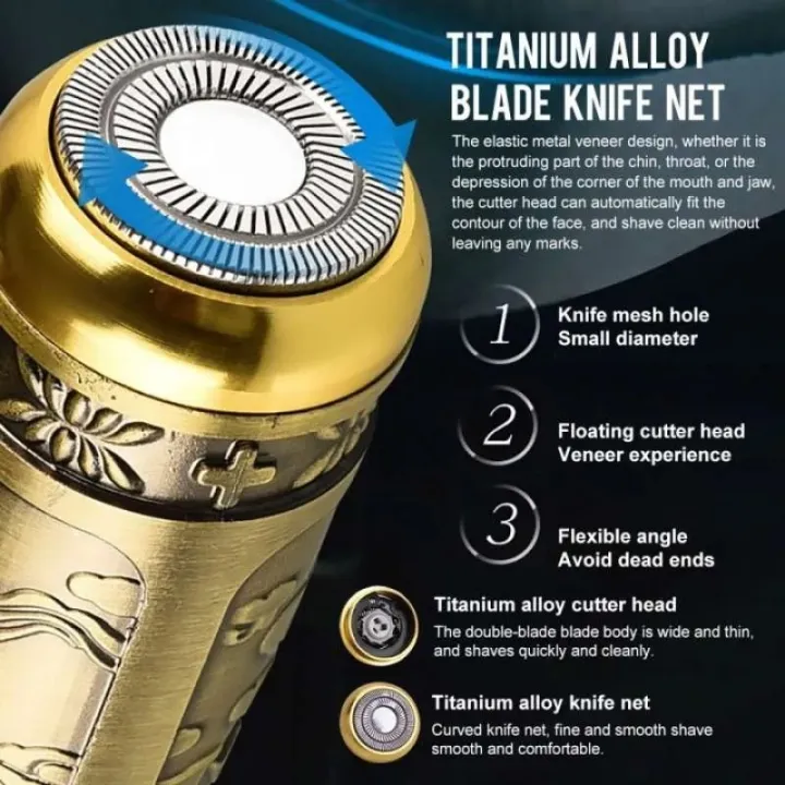 USB Rechargeable Razor HW T8 Shaver Buddha Design Engraved Metal Body ...