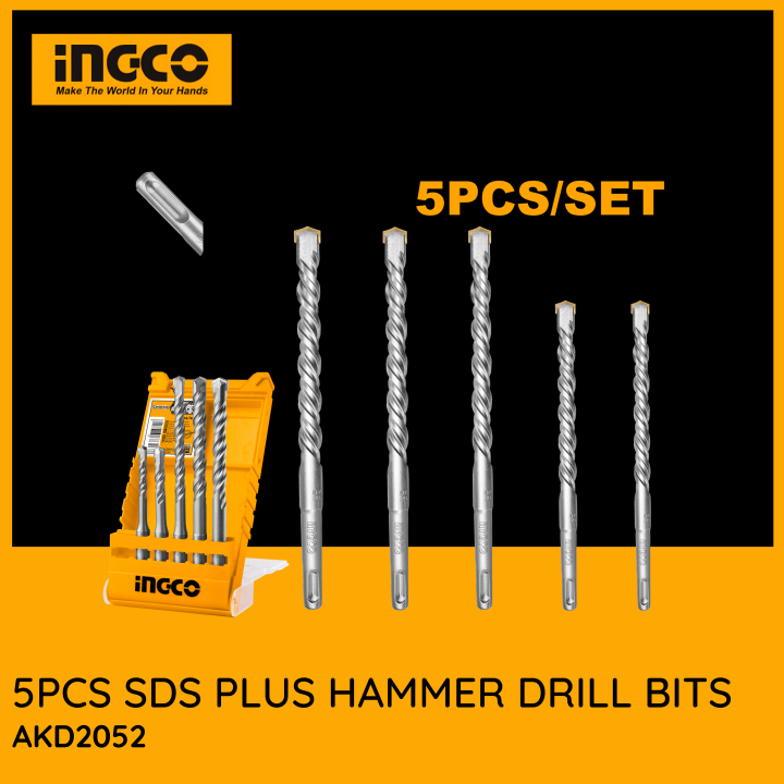 INGCO 5 Pcs SDS Plus Hammer Drill Bits Set for Hammer Drill AKD2052 | Daraz.com.np