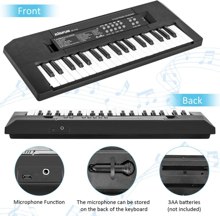 37 Key Piano for Kids Electric Keyboard With Microphone Learning ...
