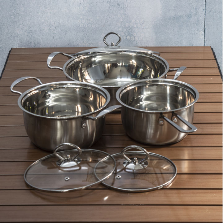 Stainless Steel Induction Bottom 6 Pieces Cookware Set | Daraz.com.np