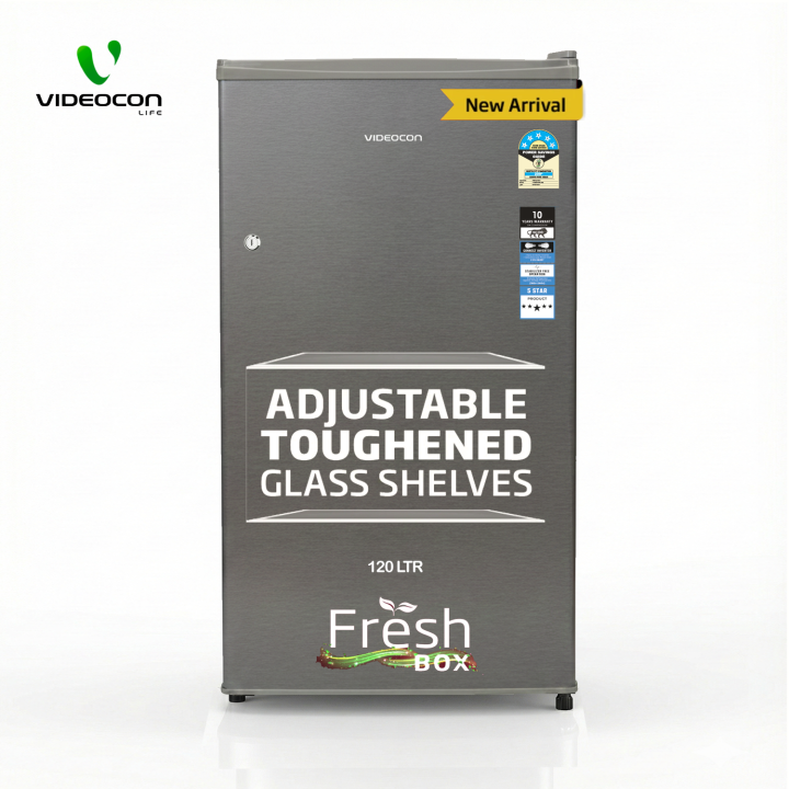 Videocon Life 120 LTR Single Door Direct Cool Refrigerator 5 Star Steel ...