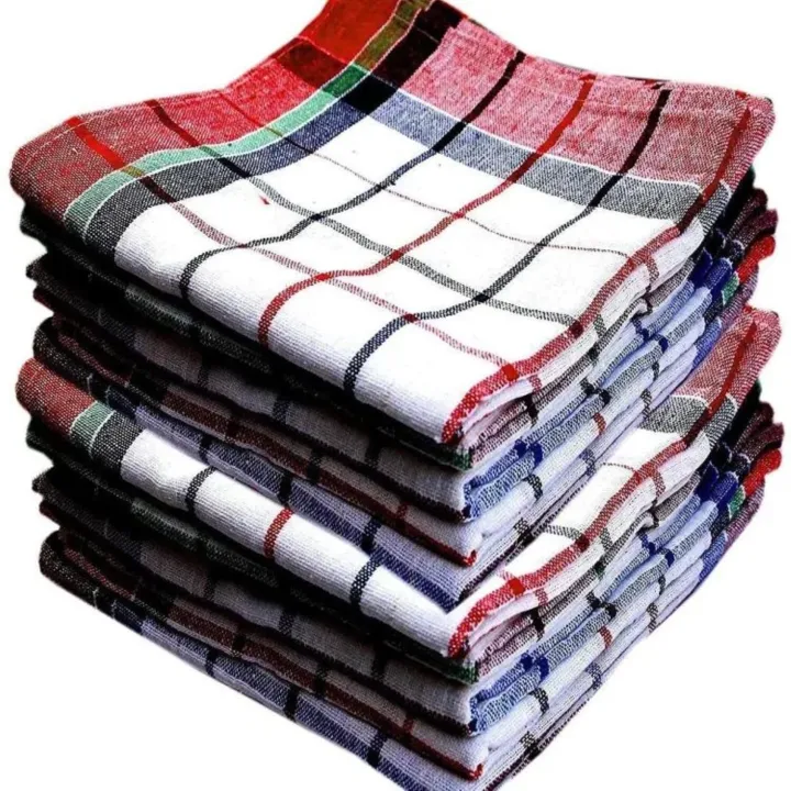 5 Pcs Black Check Design Cotton Kitchen Dish Towel | Daraz.com.np