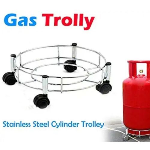 Movable Gas Cylinder Stand - LPG Cylinder Trolley with Wheels, Easy to ...