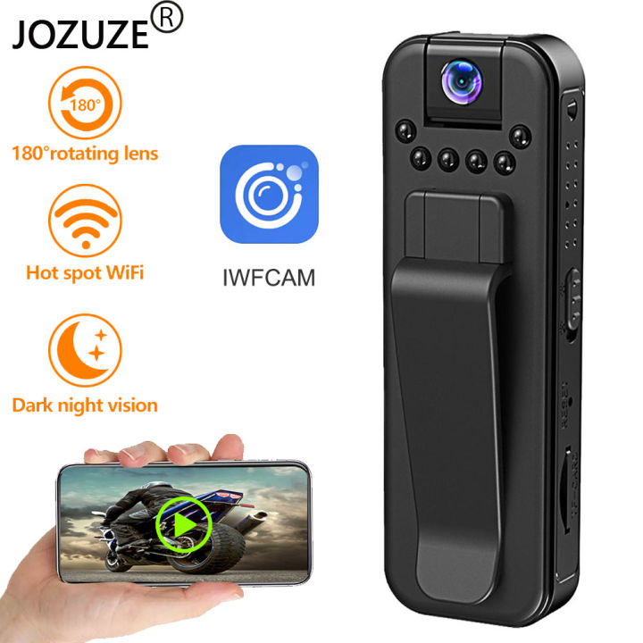 JOZUZE L7 1080P HD Mini Camera Body Worn Police Cam Small 180° Rotating ...