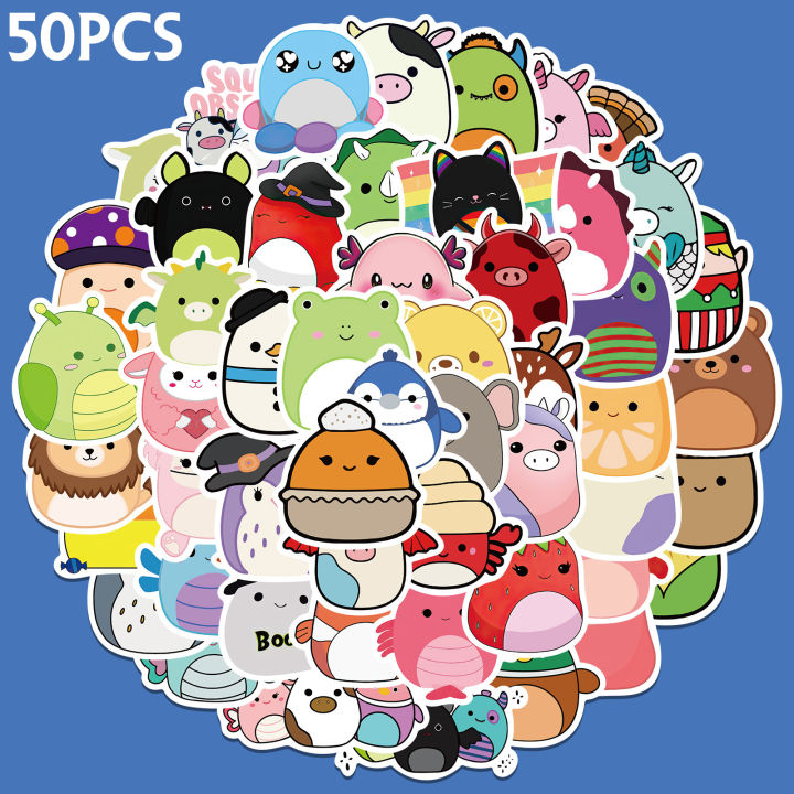 Artsy Home 25/50 Pcs Cute Cartoon Squish Mallow Stickers for Laptops ...