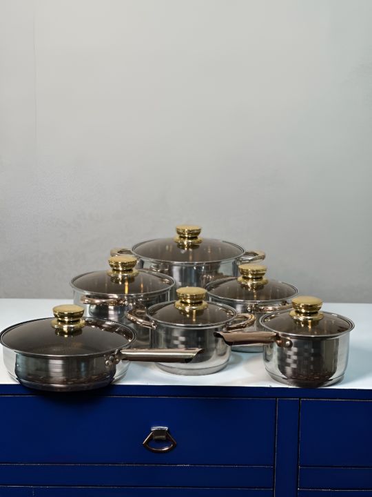 Stainless steel Double Bottom 6pcs cookware Set | Daraz.com.np
