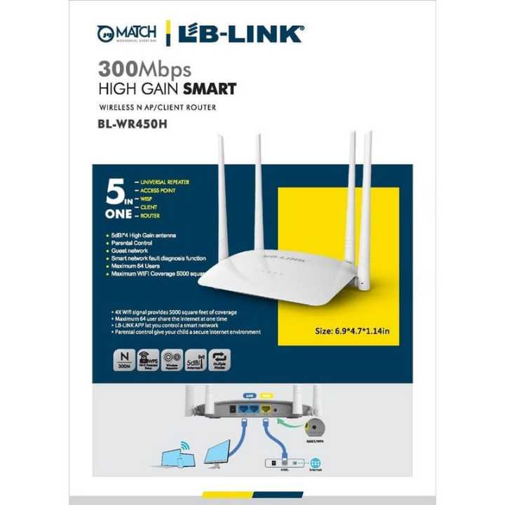 White Wireless Router 300mbps WIFI LB-Link WR450H | Daraz.com.np