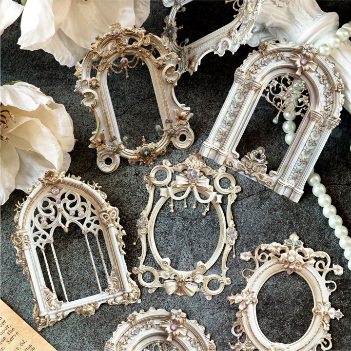 RHS Online 10PCS White Gilded Series Hollow Relief Retro Photo Frame ...