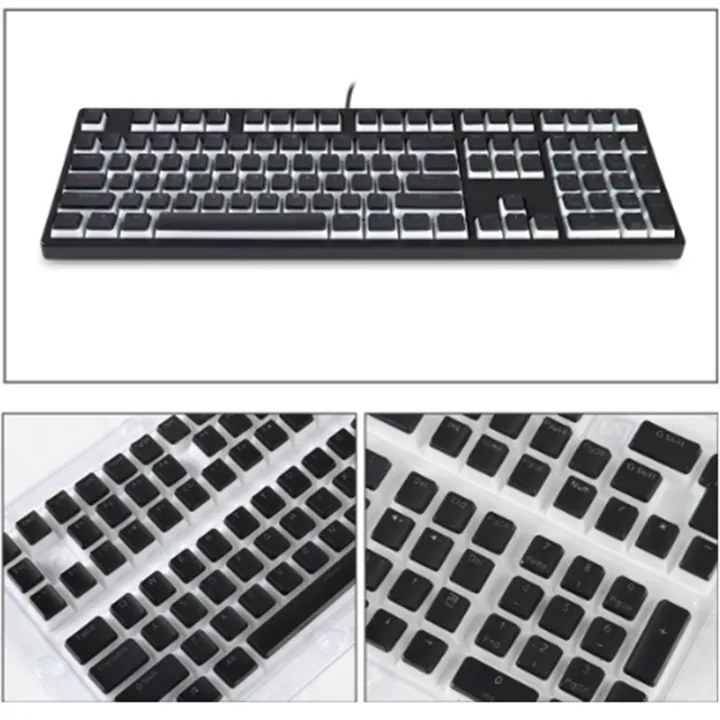1Set Pudding Keyboard Hat Box Mechanical Keyboard Double Skin Milk ...