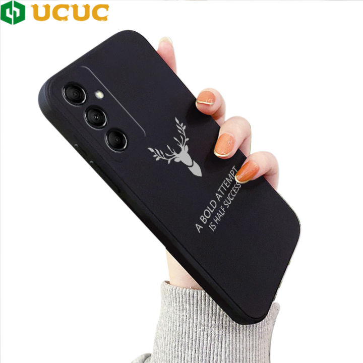 UCUC for Samsung M14 5G Back Cover Flower Antlers Soft Thin Liquid ...