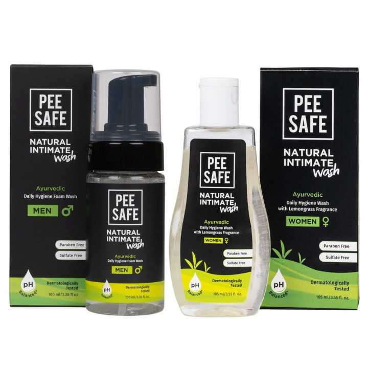 Pee Safe Natural Intimate Wash For Women (105ml) 1N + Men's Intimate ...