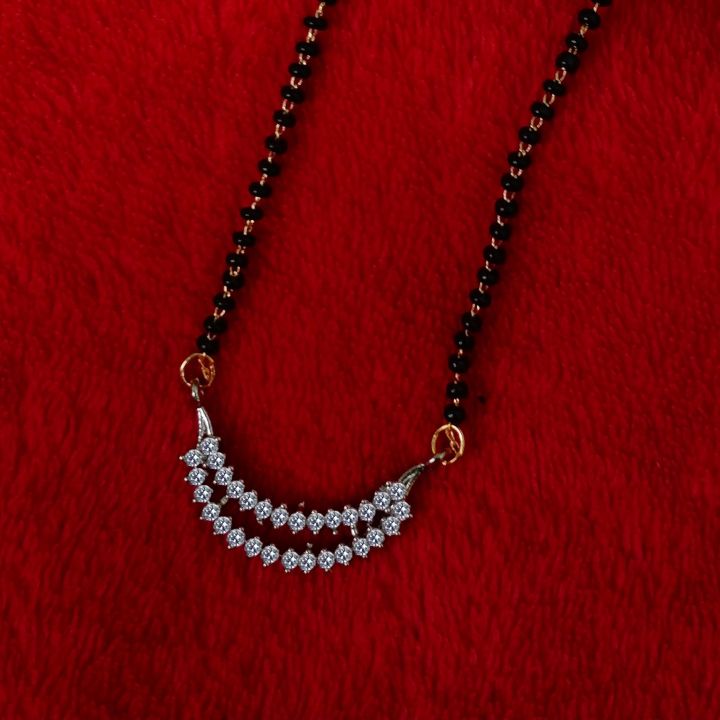 Gold Plated Panchadhatu Mangalsutra Necklace For Women American Diamond ...