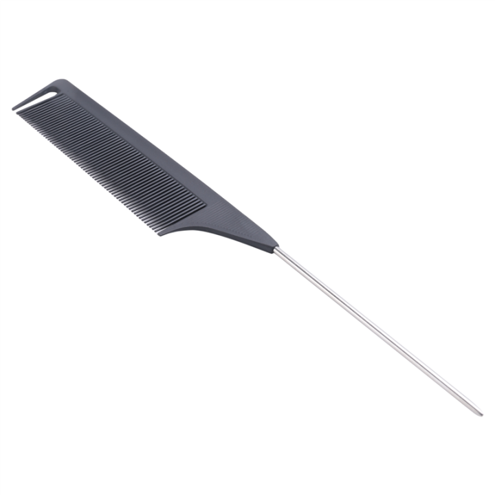 120x Parting Comb for Hair Rat Tail Comb Steel Pin Rat Tail Carbon ...
