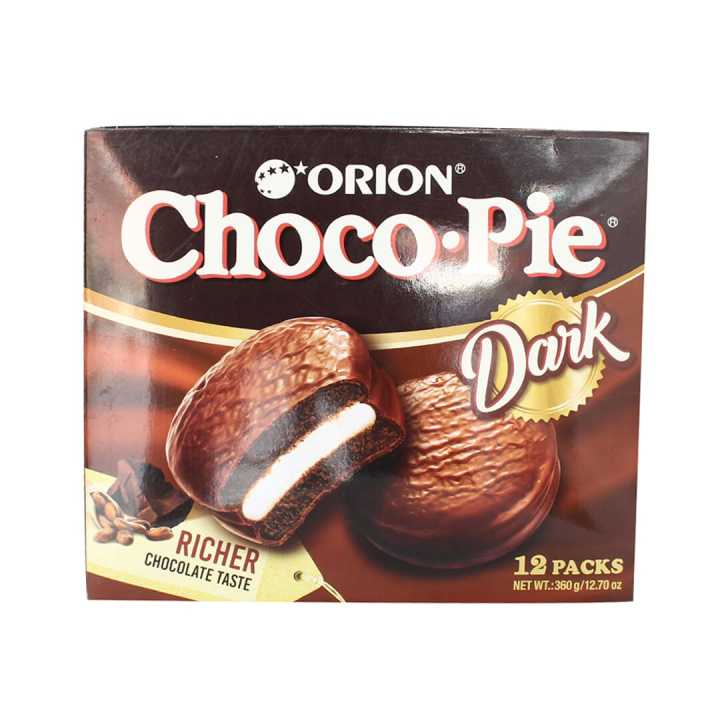 Orion Choco Pie Dark Richer Chocolate Taste 12 Packs - 360 G | Daraz.com.np