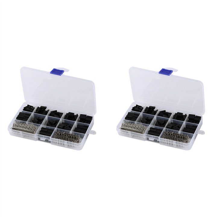 1240Pcs Connector 2.54mm, Cable Jumper Wire Pin Header Housing Kit ...