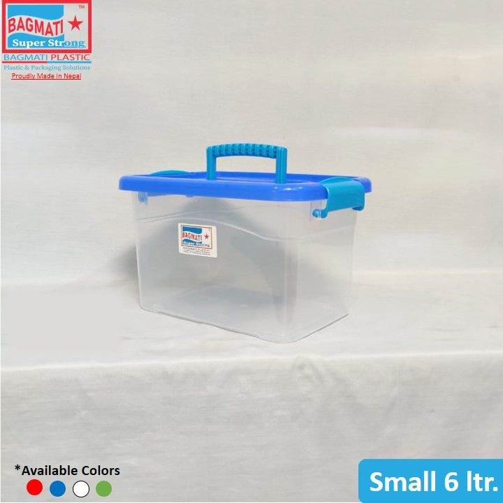 Bagmati Small Smart Box Multipurpose Plastic Storage Container Box With Lock (Clear/Transparent ...