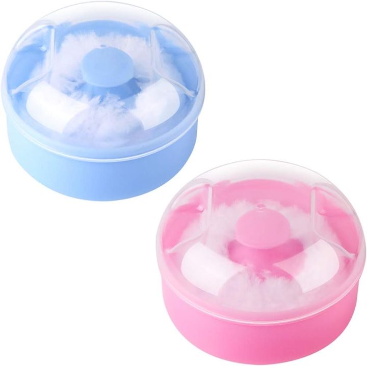 Infant Body Powder Puff with Container: Round Cosmetic Puff for Baby ...