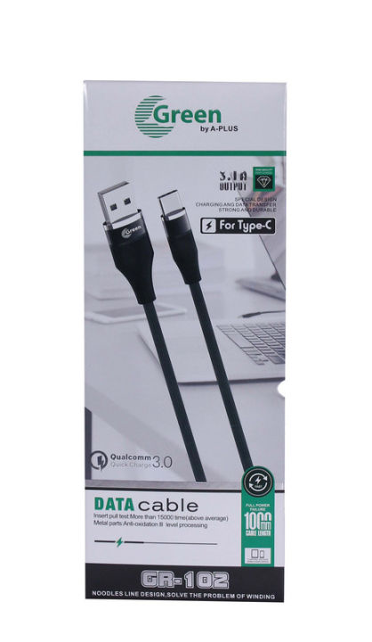 Black Cr-102 Green Type-C Data Cable | Daraz.com.np