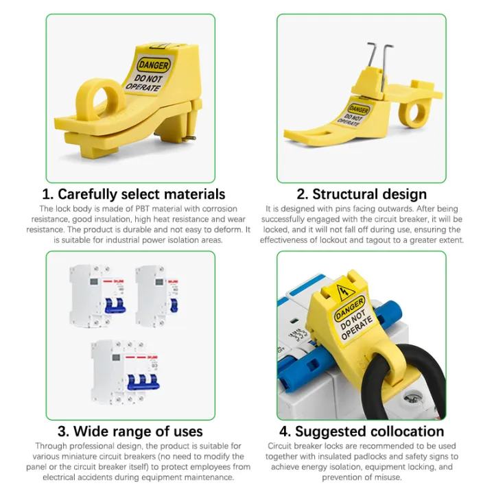 Small Safety Pin Out Single Pole Loto Breaker Lockout Tagout Circuit ...
