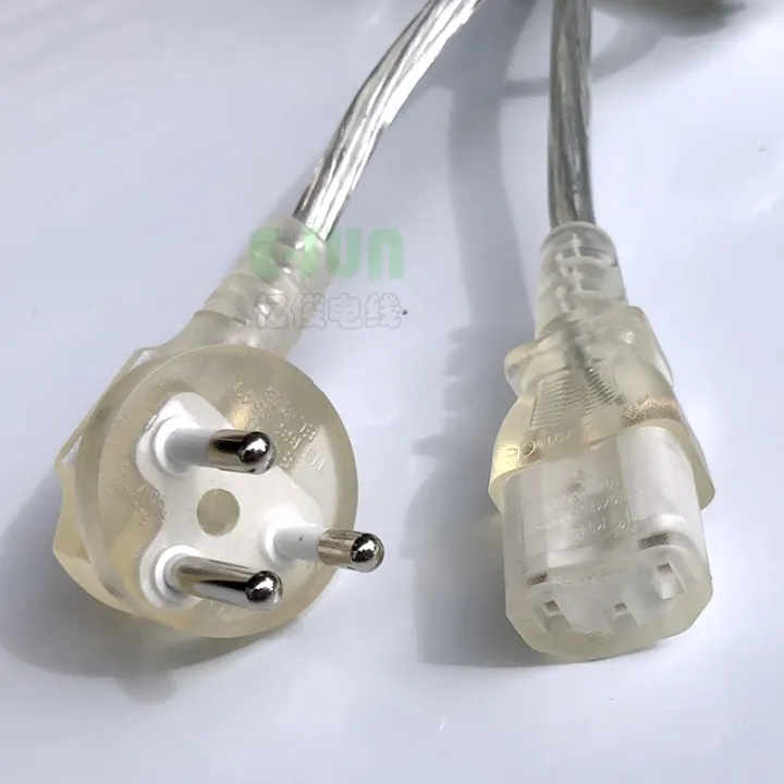 Transparent power cord GB Australia, Europe, British and Japanese gauge ...