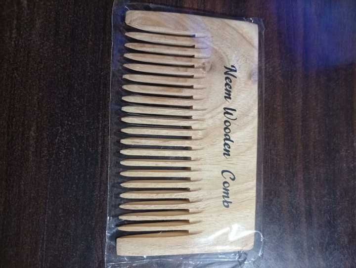 1 pc Natural Peach Solid Wood Comb Engraved Healthy Massage Anti-Static ...