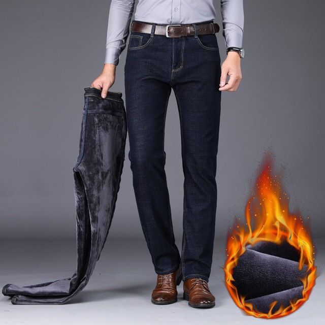 Black Stretchable Fur Inside Jeans For Men | Daraz.com.np