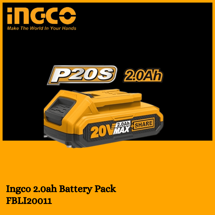 Ingco 20V 2.0Ah Lithium-Ion Battery Pack FBLI20011 | Daraz.com.np