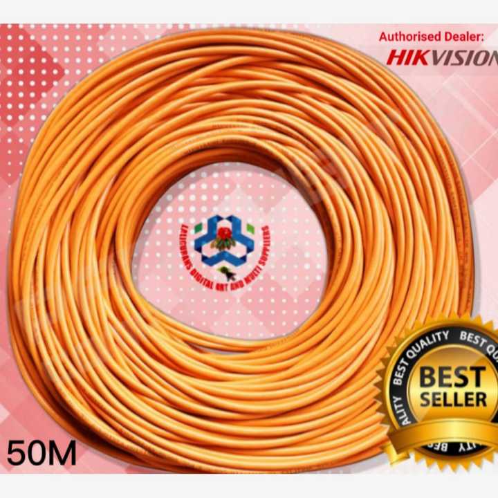 Hikvision Pure Copper Cat6 Network Cable 50M With RJ45 Fitted | Daraz ...