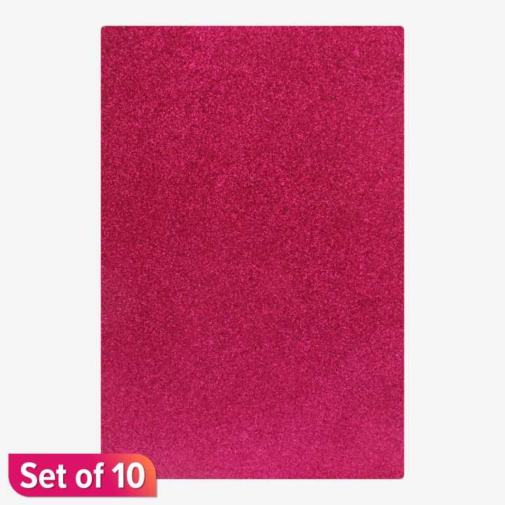 Hot Pink Chiisen A4 Glitter Self Adhesive Eva Foam A4 Paper Pack Of 10 ...