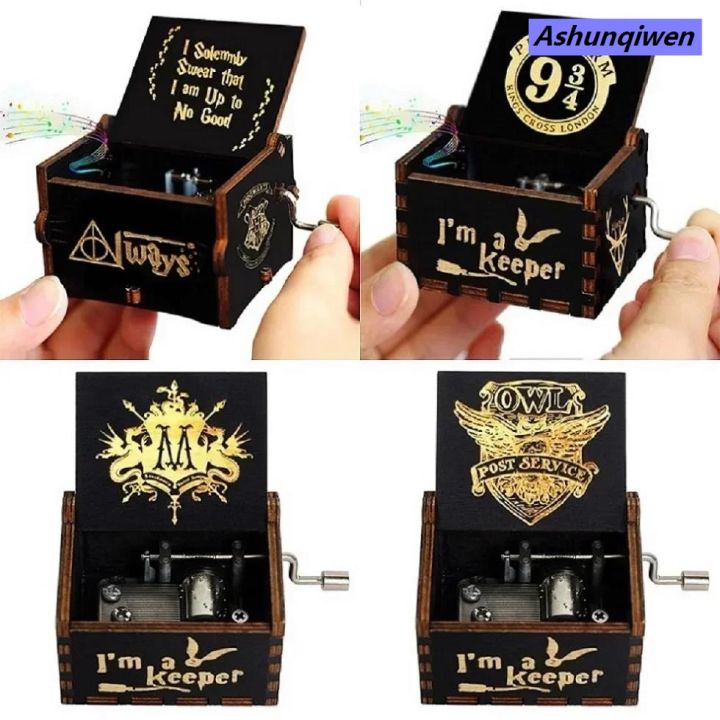 Ashunqiwen NEW Wooden Hand Crank Black Queen Harry Potter Music Box ...
