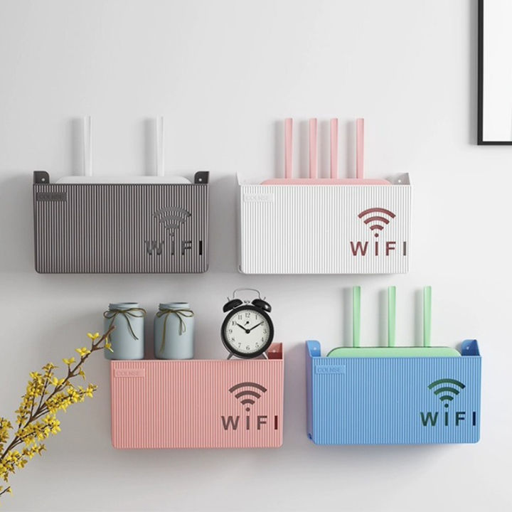 Wireless Wifi Router Shelf Storage Box Wall Hanging Organizer Box Cable ...