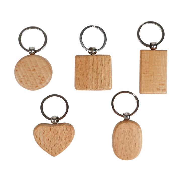 WOTERES 5-piece blank wooden keychain DIY carved | Daraz.com.np