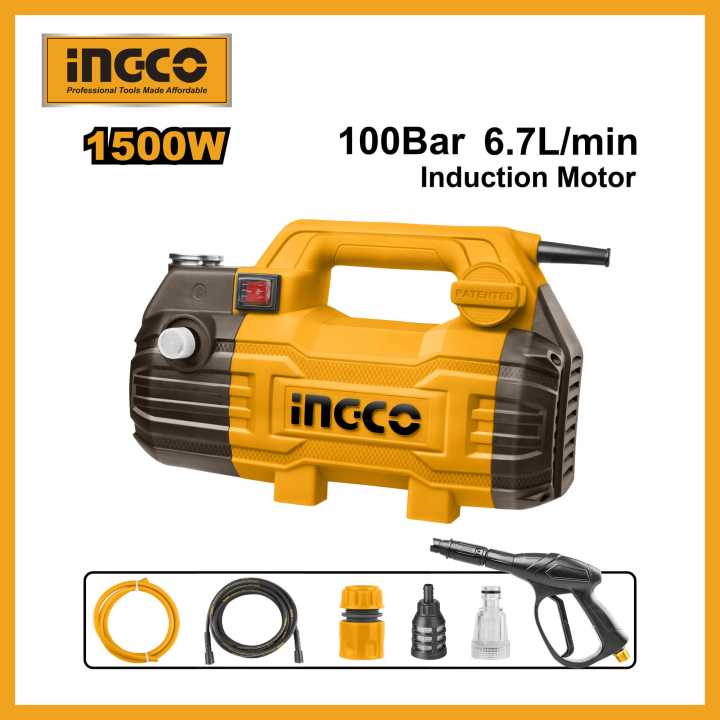 INGCO 1500W High Pressure Washer With 5m High Pressure Hose HPWR15028 ...