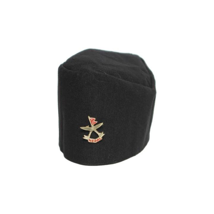 Black Dhaka Bhadgaule Cap Topi With Khukhuri Cross National Flag Batch ...
