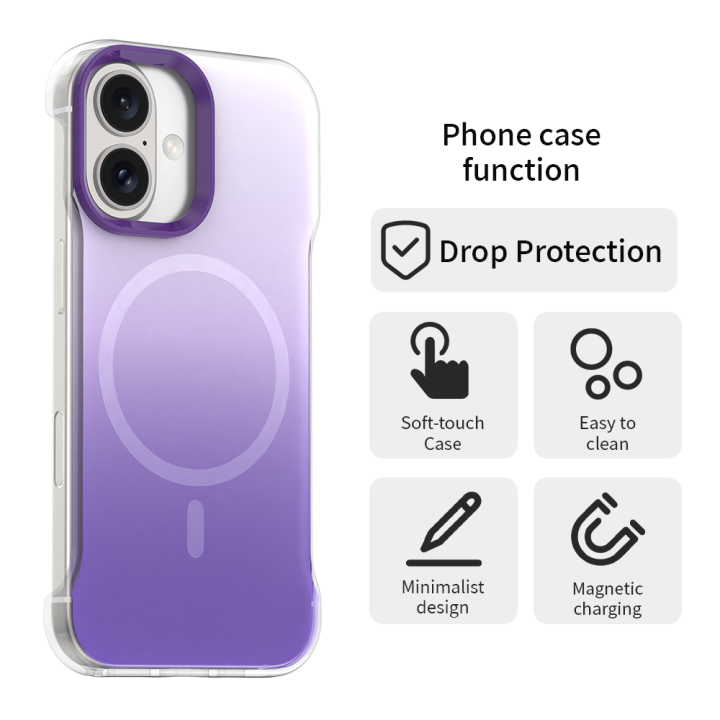 HODON Frameless Matte Magnetic Phone Case For iPhone 16 15 14 13 12 11 ...