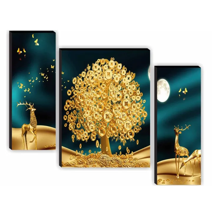 NEXO DECOR Deer Nature Print Set Of 3 Modern Art Digital Reprint 12 ...
