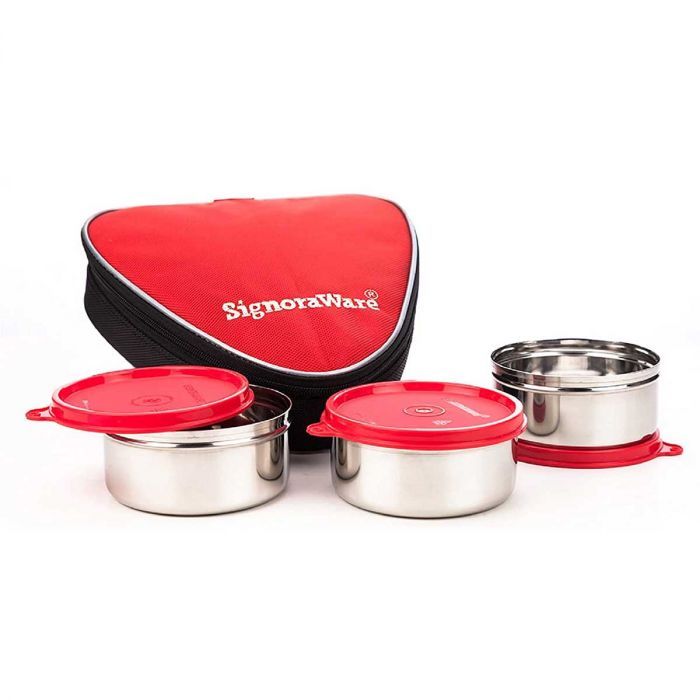 Signoraware Sleek Steel Lunch Box | Daraz.com.np
